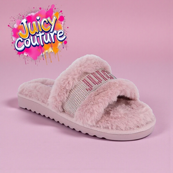 Juicy Couture | Shoes | Juicy Couture Pink Fuzzy Slippers Nwt | Poshmark